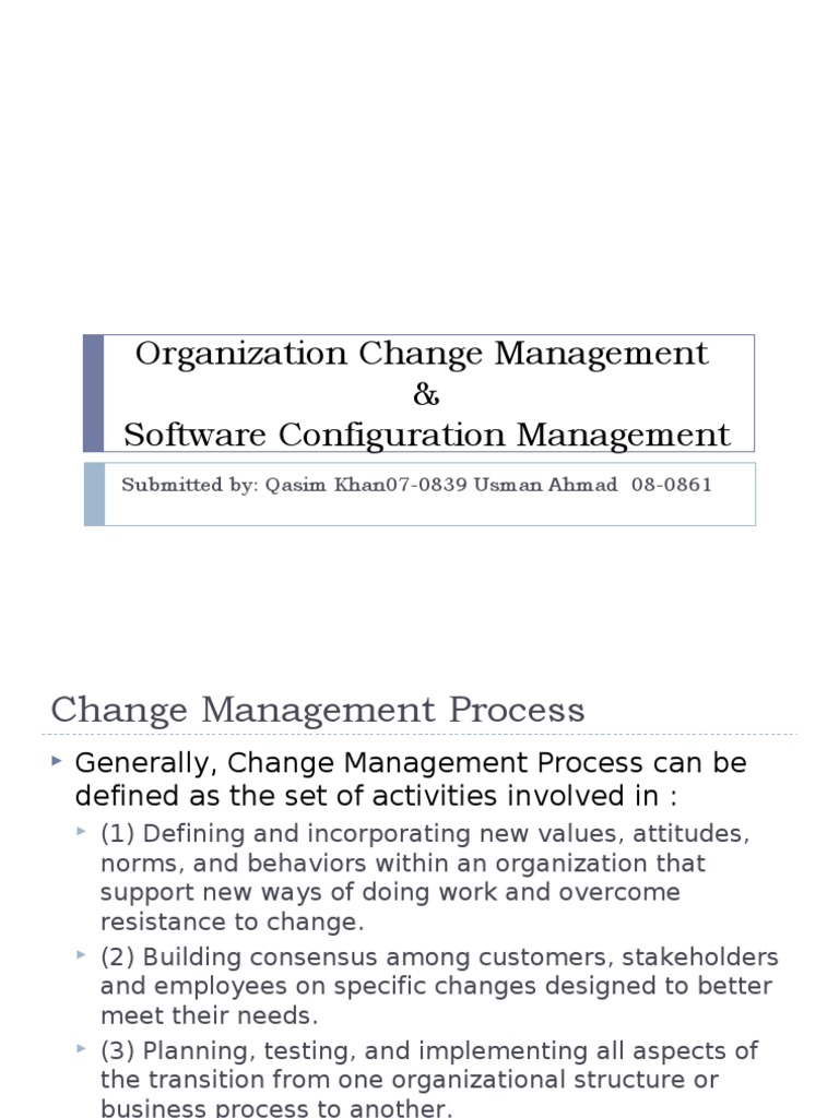 Organization Change Management & Software Configuration Management ...