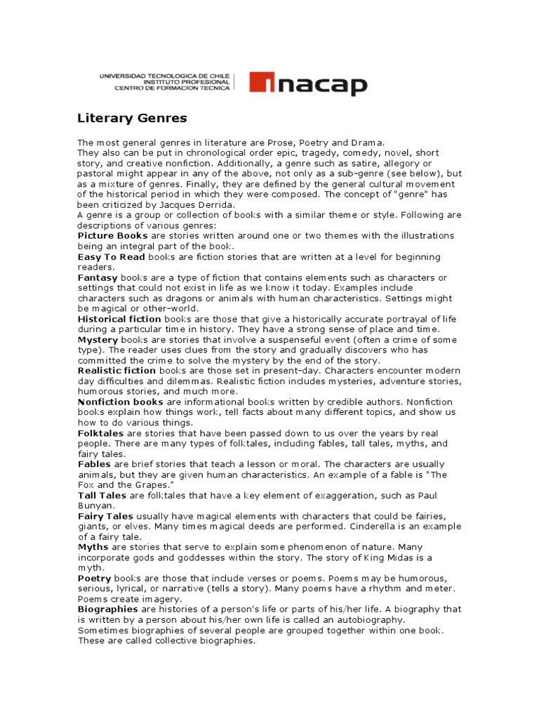 Literary Genres | PDF | Genre | Fairy Tales