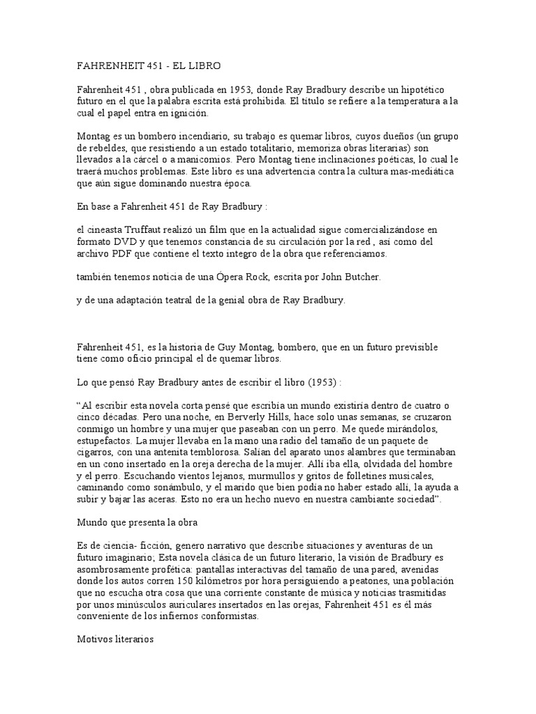 Fahrenheit 451 | PDF | Ray Bradbury | Novelas