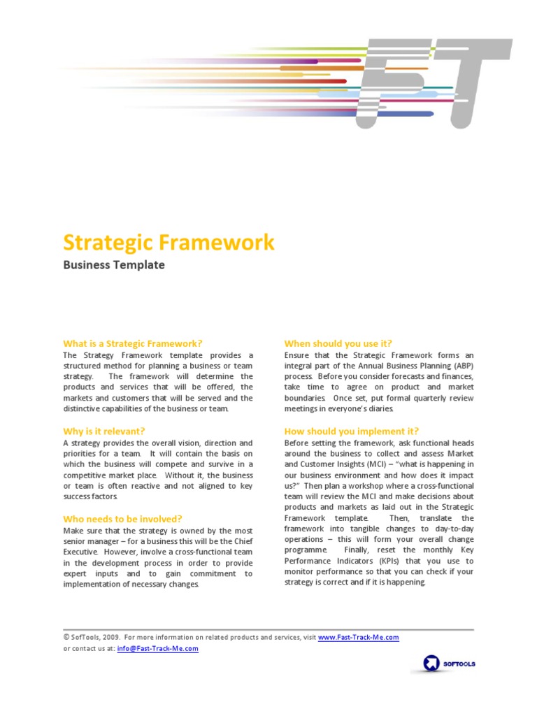 FTM Business Template - Strategic Framework | PDF | Strategic ...