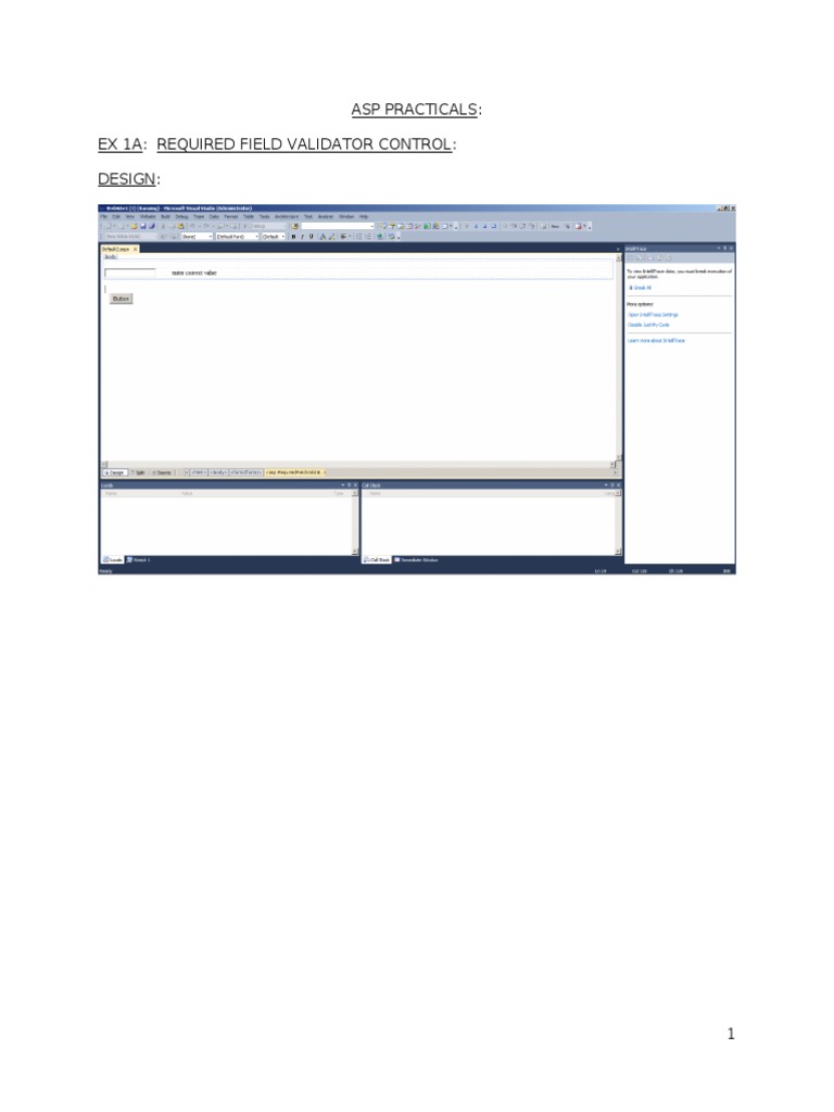 Simple ASP Practicals& Java Exercise | PDF | Active Server Pages | Web Server
