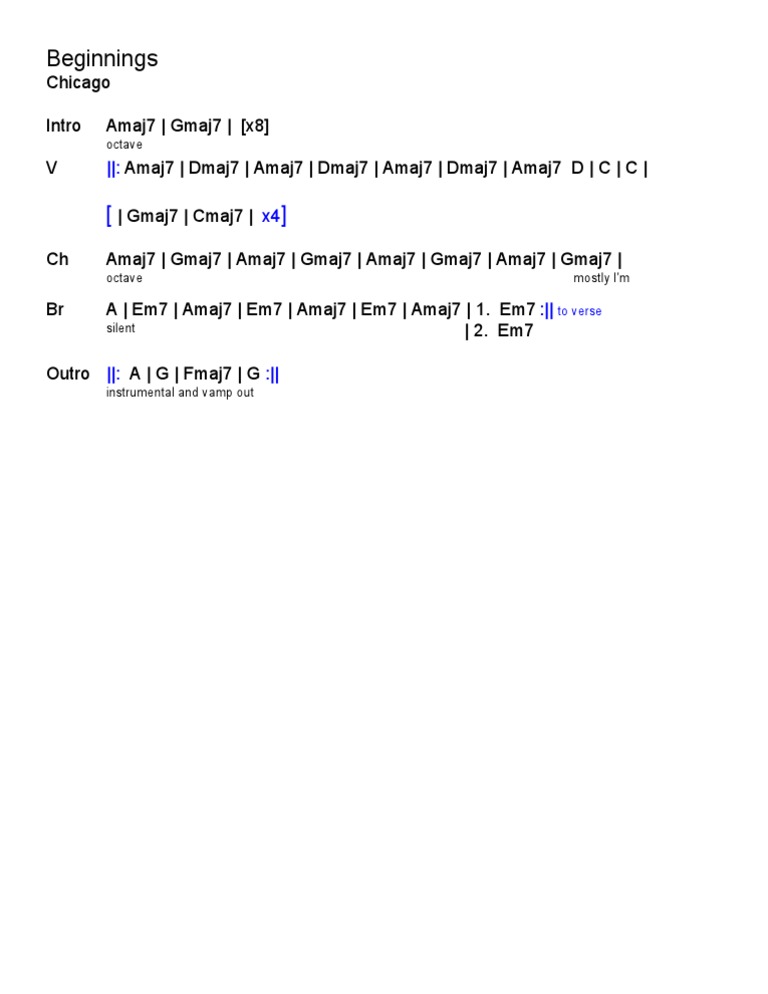Chicago Guitar Chords