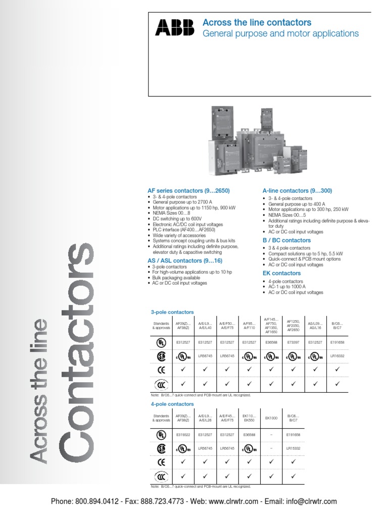 ABB A-Line Contactors Overview | PDF | Mains Electricity | Alternating ...