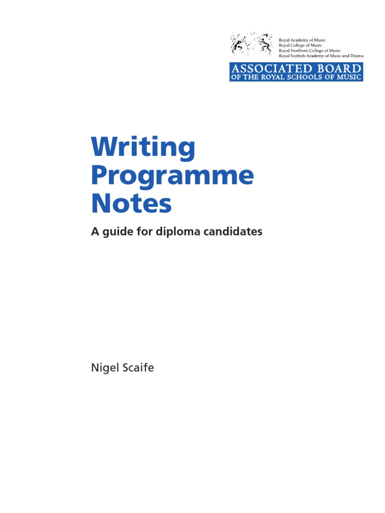 ABRSM: Writing Program Notes. | PDF | Johann Sebastian Bach | Musicology