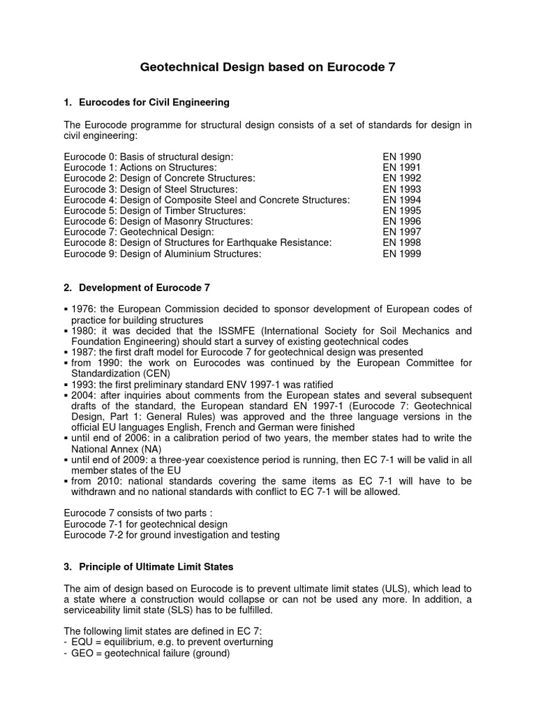 Geotechnical Design Based On Eurocode 7 | PDF | Geotechnical ...