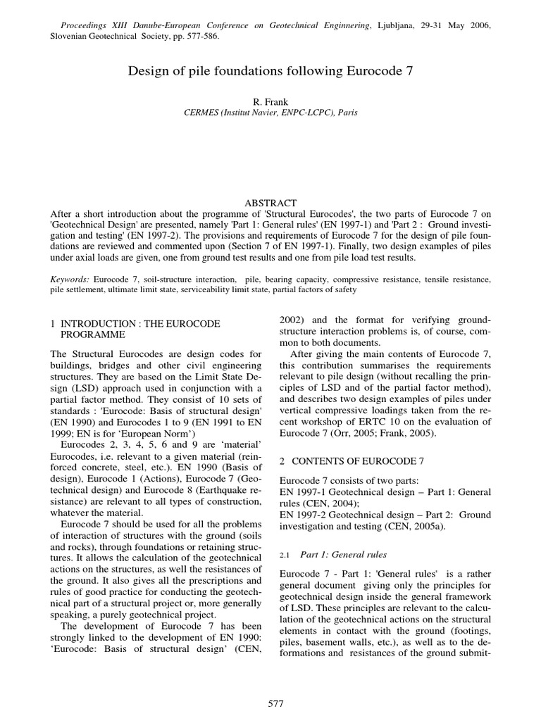 Eurocode 7 Pile Foundation Design | PDF | Geotechnical Engineering ...