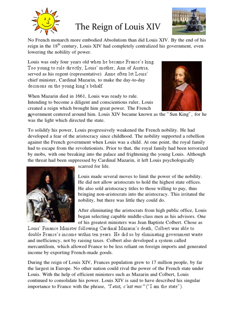 The Reign of Louis XIV Adapted | PDF | Louis Xiv Of France | France