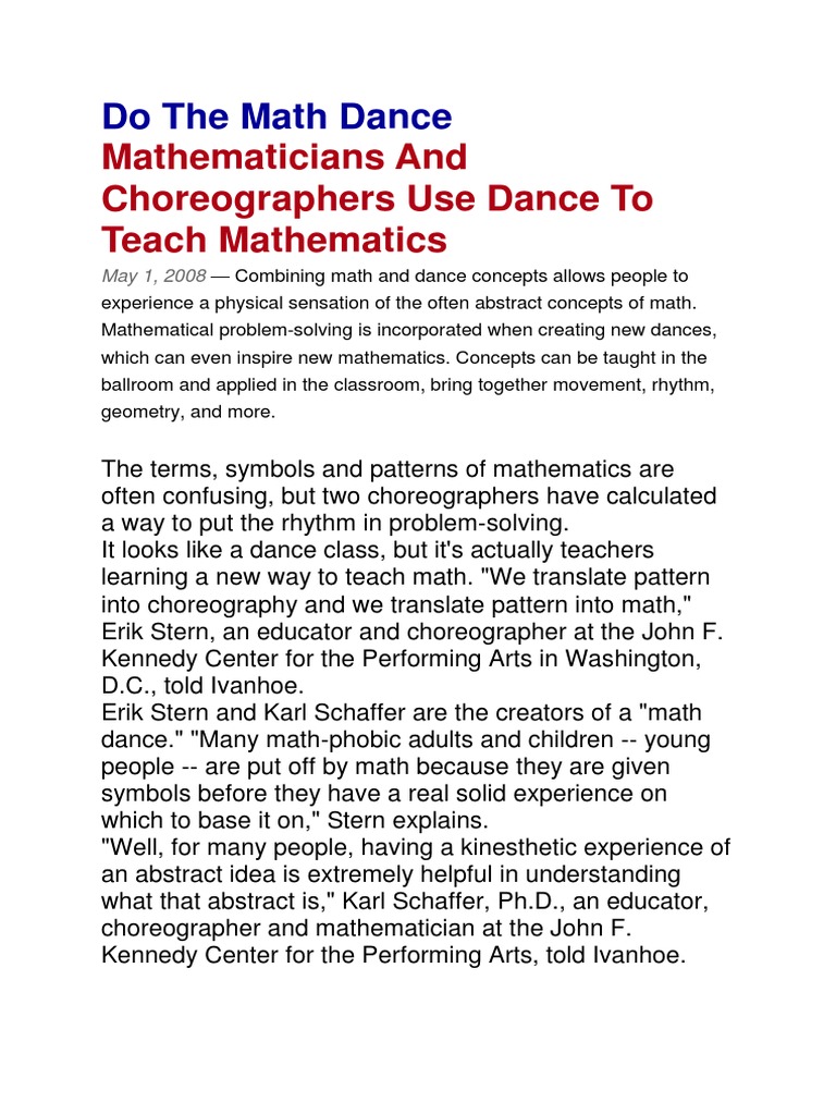 Do The Math Dance | PDF