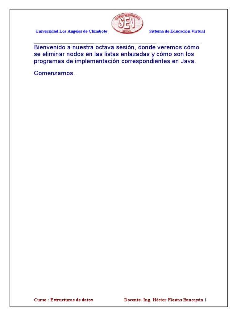 Sesion 10 Listas Enlazadas en Java Borrado de Nodos | PDF | Gestión de ...