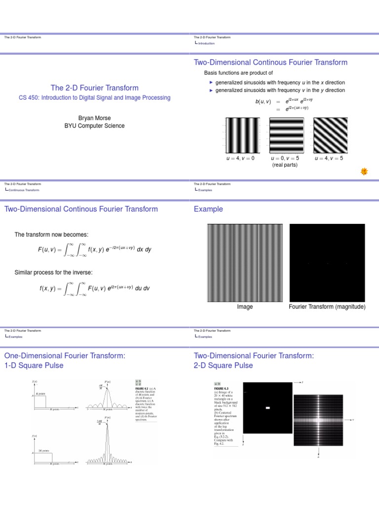 2-D Fourier Transform Properties | PDF | Fourier Analysis | Fourier ...