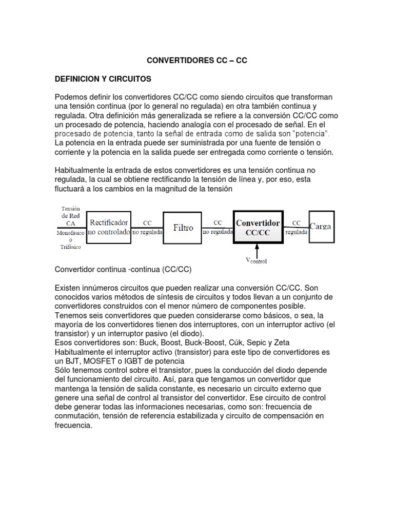 Convertidores CC CC | PDF | Transistor | Inversor de energia