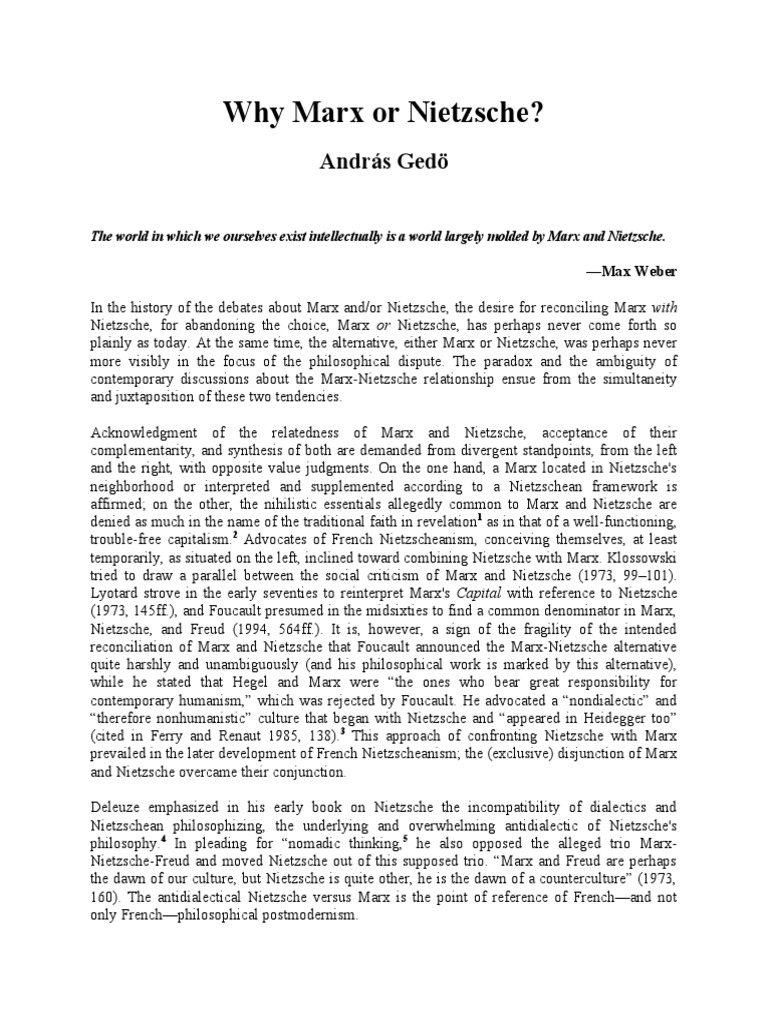 Why Marx or Nietzsche | Download Free PDF | Friedrich Nietzsche | Louis ...