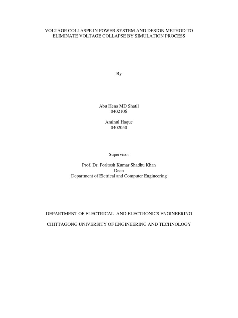 Microsoft Word - Voltage Collapse in Power System & Simulation To ...