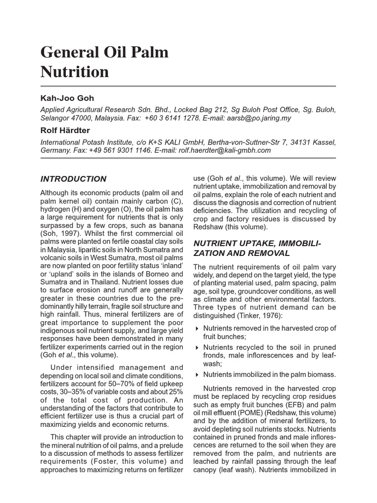 General Nutrition Oil Palm | PDF