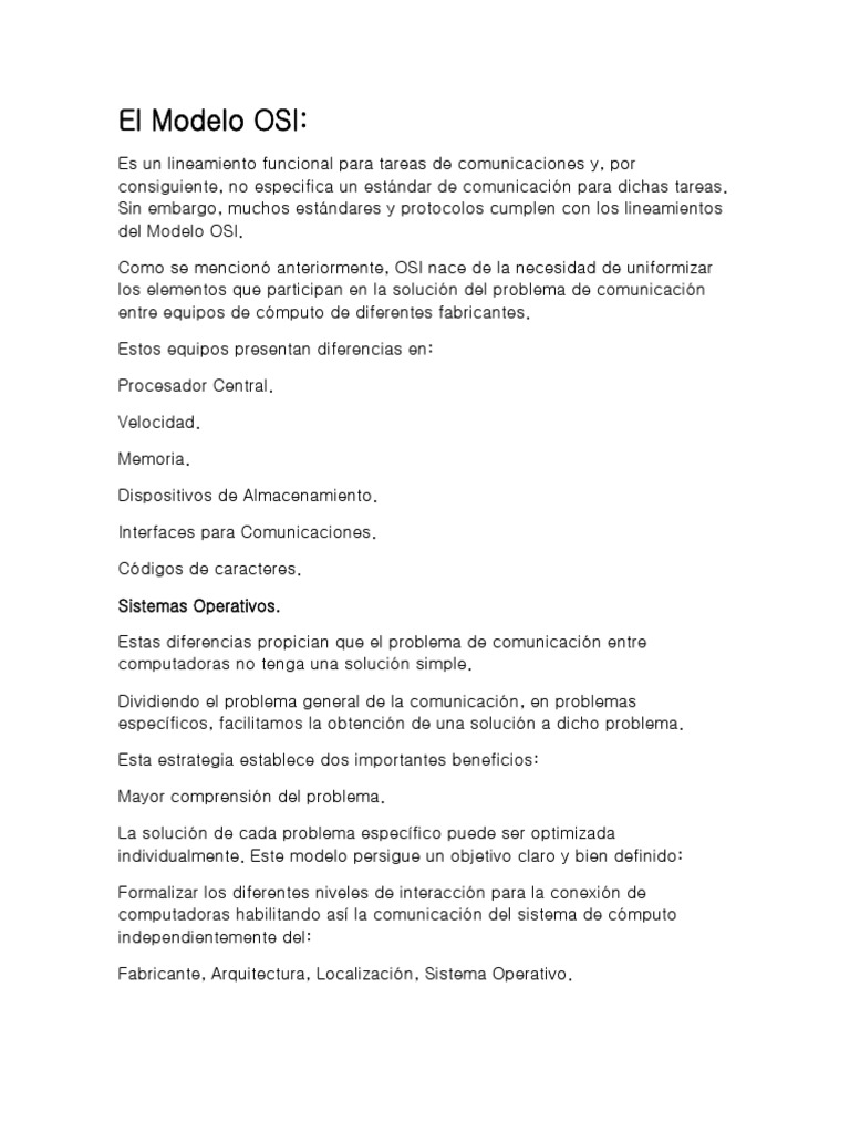 El Modelo OSI | PDF | sistema de nombres de dominio | Protocolos de ...