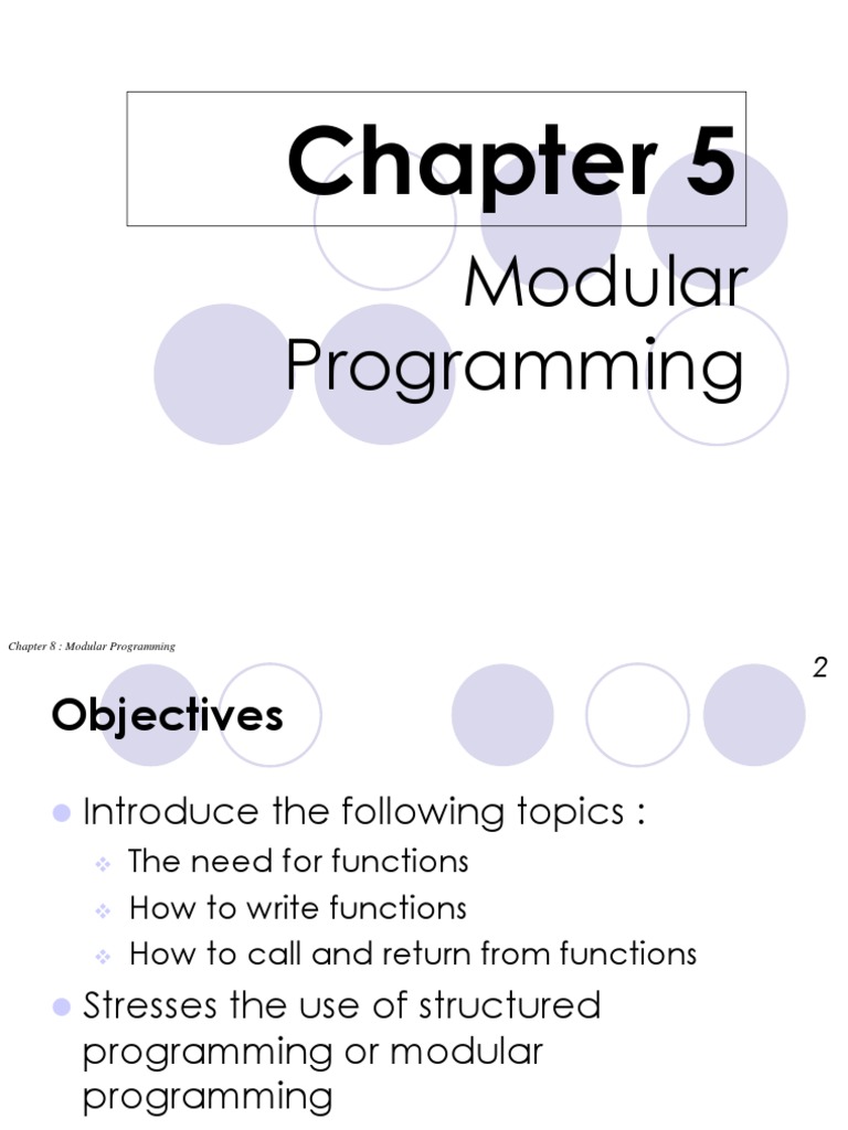 Chapter 5 Modular Programming | PDF | Parameter (Computer Programming) | Subroutine