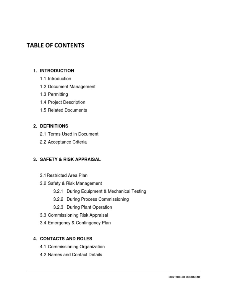 Sample Commissioning Plan | PDF | Personal Protective Equipment ...