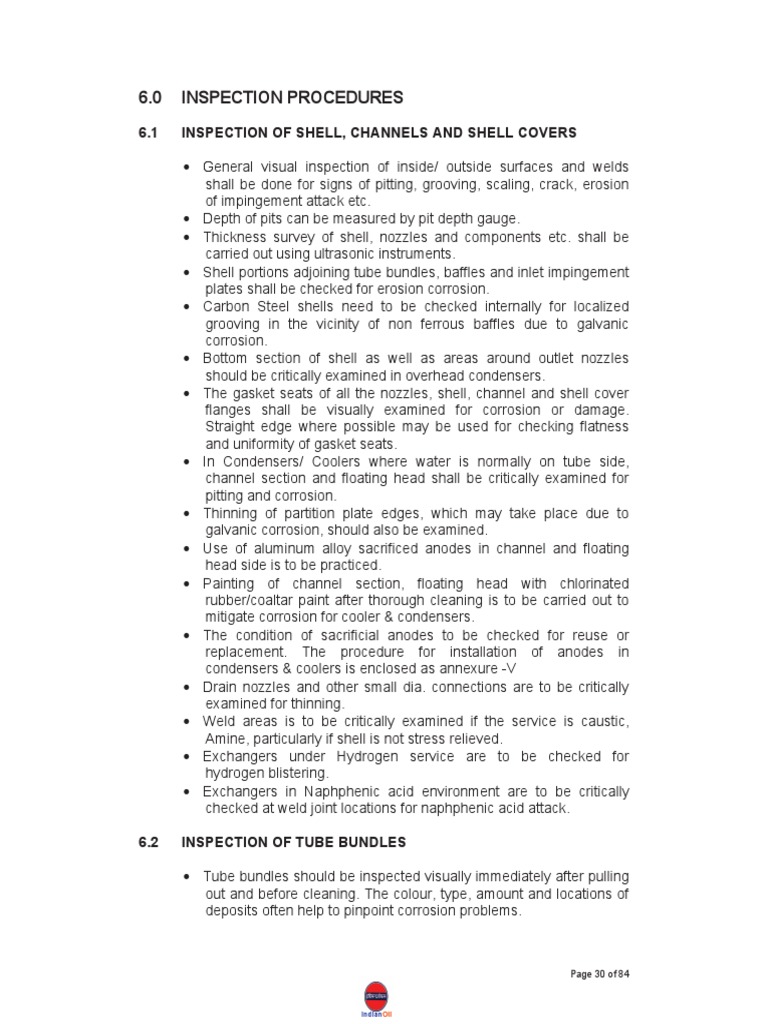 Heat Exchanger Tube Bundle Inspection | PDF | Corrosion | Shell ...