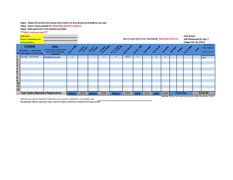 Circle K Club Registration Form | PDF | Sports & Recreation | Law