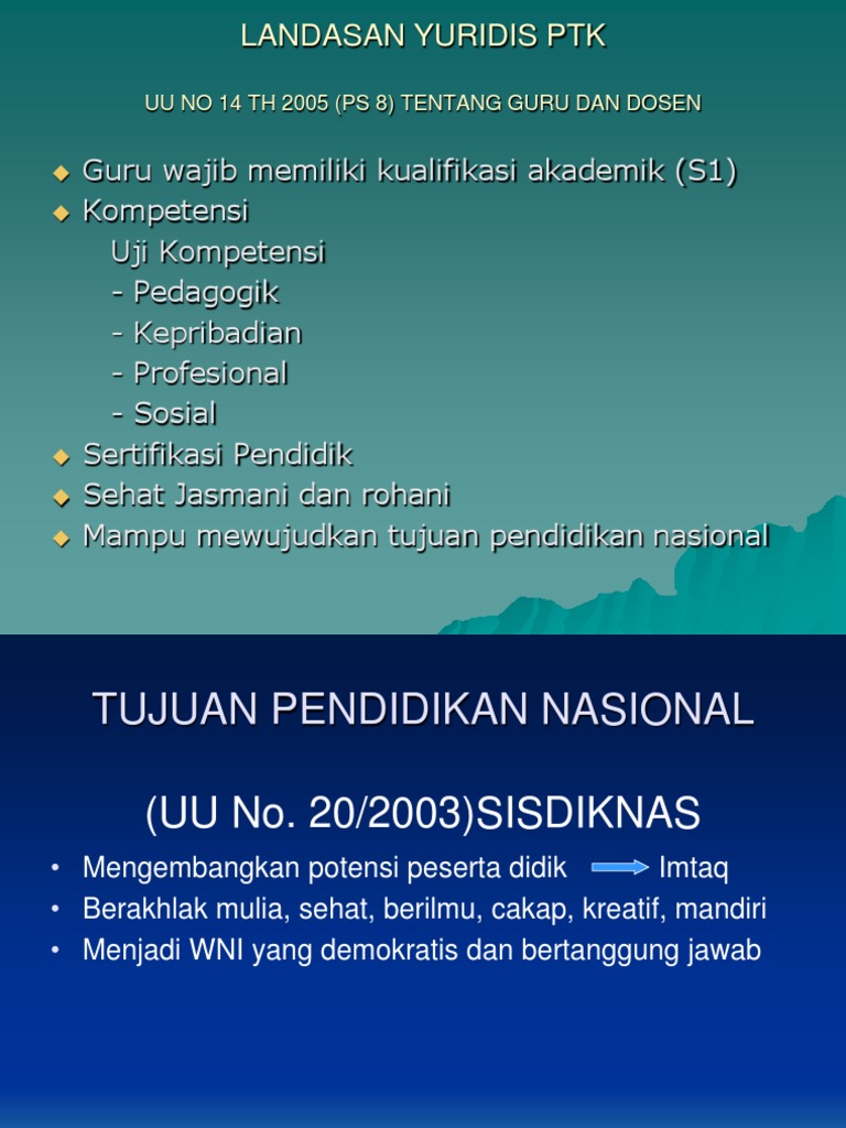 Landasan Yuridis PTK | PDF