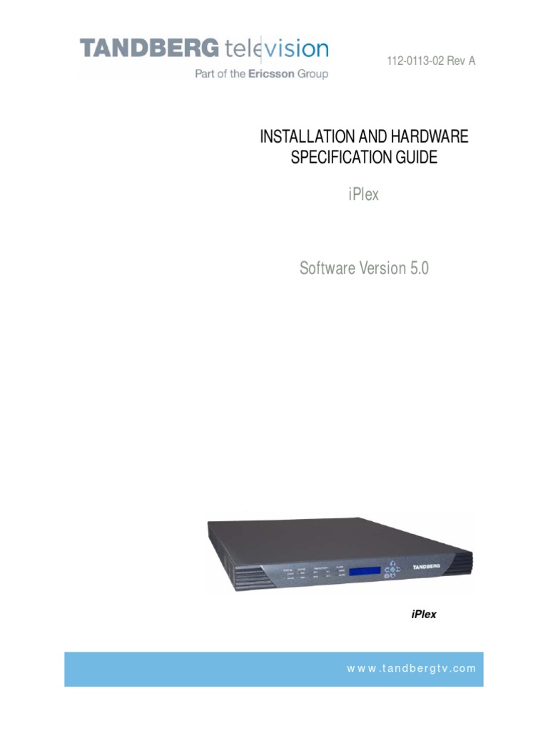 Iplex Version 5.0 Installation Guide | PDF | H.264/Mpeg 4 Avc | Digital ...