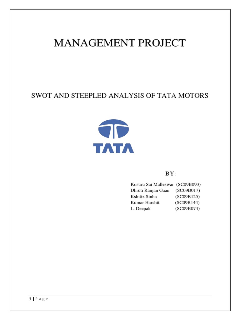 Swot Analysis of Tata Motors | PDF | Automotive Equipment | Energy And ...