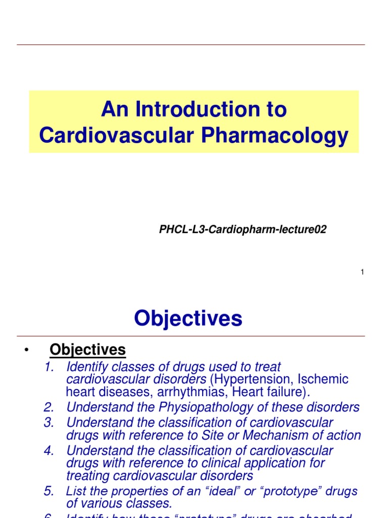 Cardiovascular Pharmacology Guide | PDF | Drugs | Cardiology