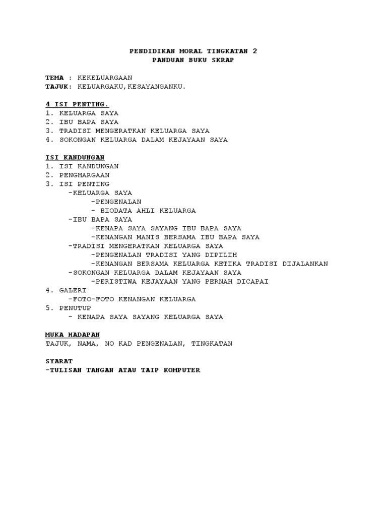 Pendidikan Moral Tingkatan 2 | PDF