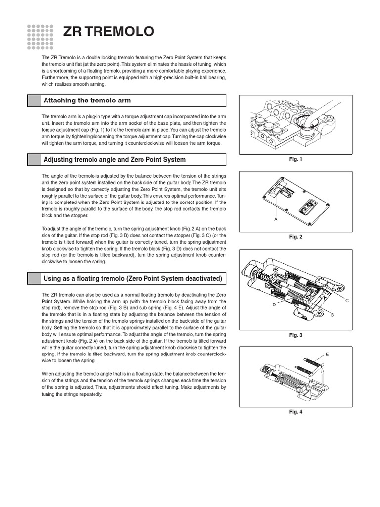 Ibanez ZR Tremolo | PDF | Guitars | Screw