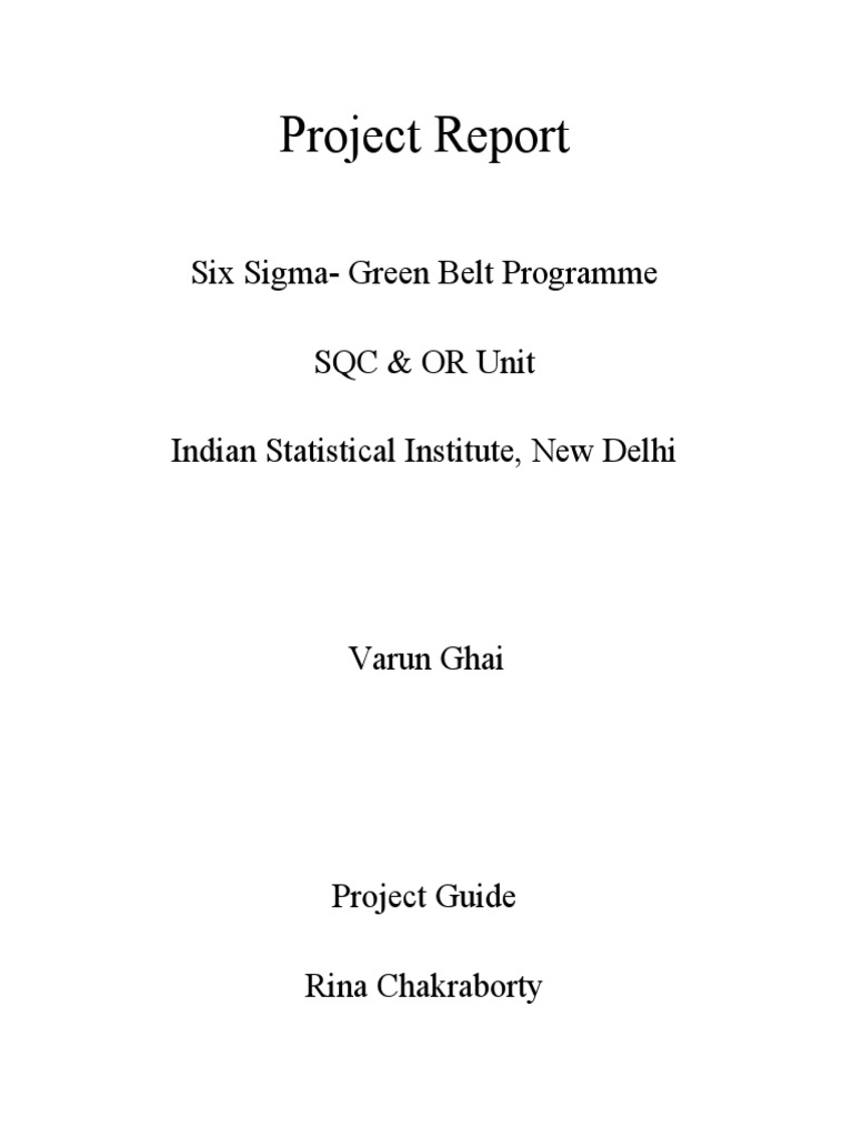 Six Sigma Project | PDF | Six Sigma | Accuracy And Precision