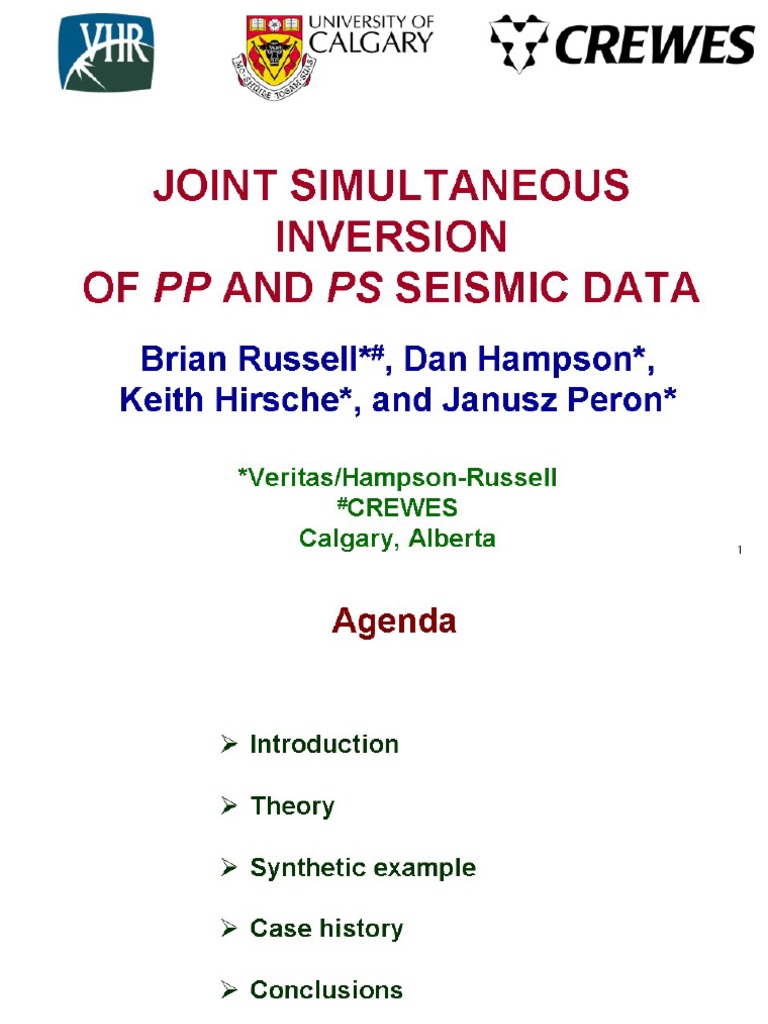 Simultaneous Inversion of PP and PS Seismic Data | PDF | Seismology ...