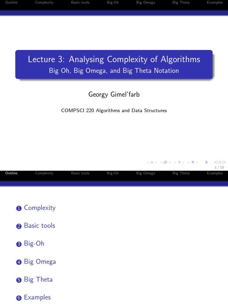 Analyzing Algorithm Complexity with Big-Oh, Big Omega, and Big Theta Notation | PDF | Time ...