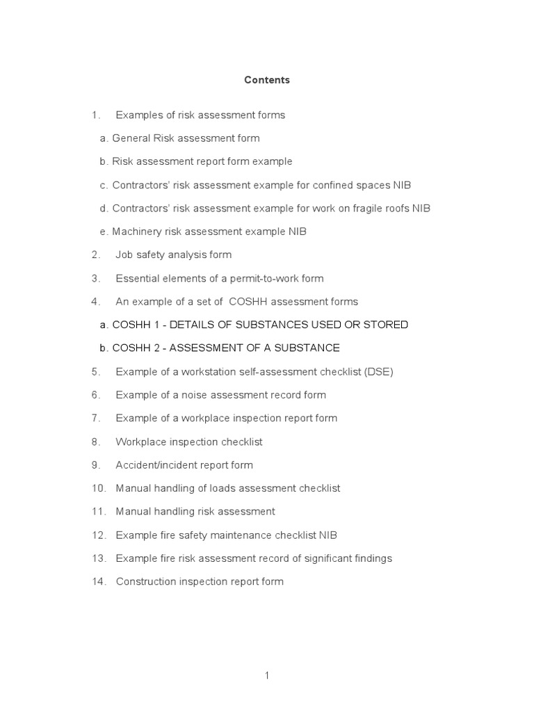 Editable Health and Safety Forms | PDF | Risk | Occupational Safety And ...