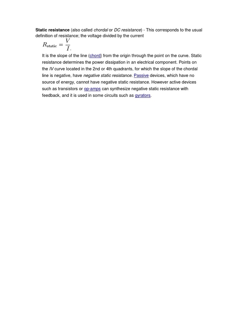 Static Resistance (Also Called Chordal or DC Resistance) - This ...