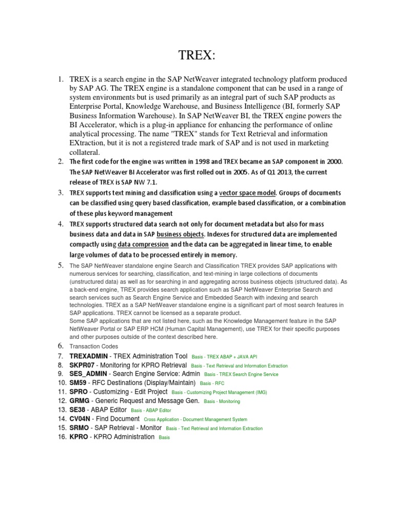 TREX | PDF | Information Management | Computing