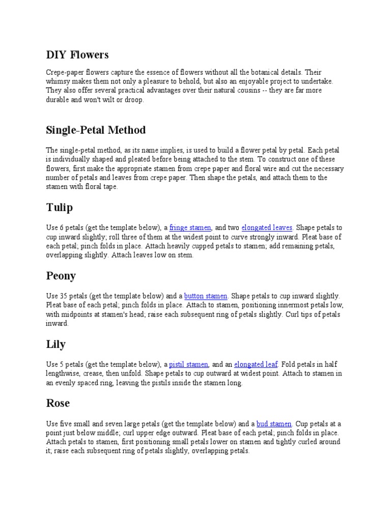 DIY Crepe Paper Flowers: Techniques for Constructing Flowers Using the ...