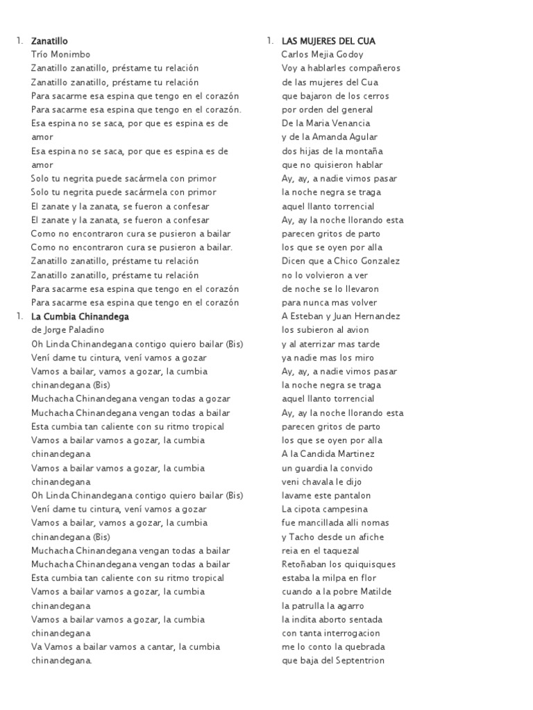 10 Canciones Folkloricas Nicaraguenses | PDF | Naturaleza