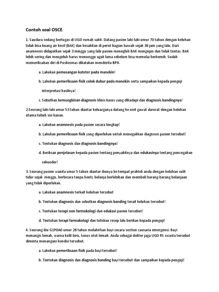 Contoh Soal OSCE UKDI | PDF