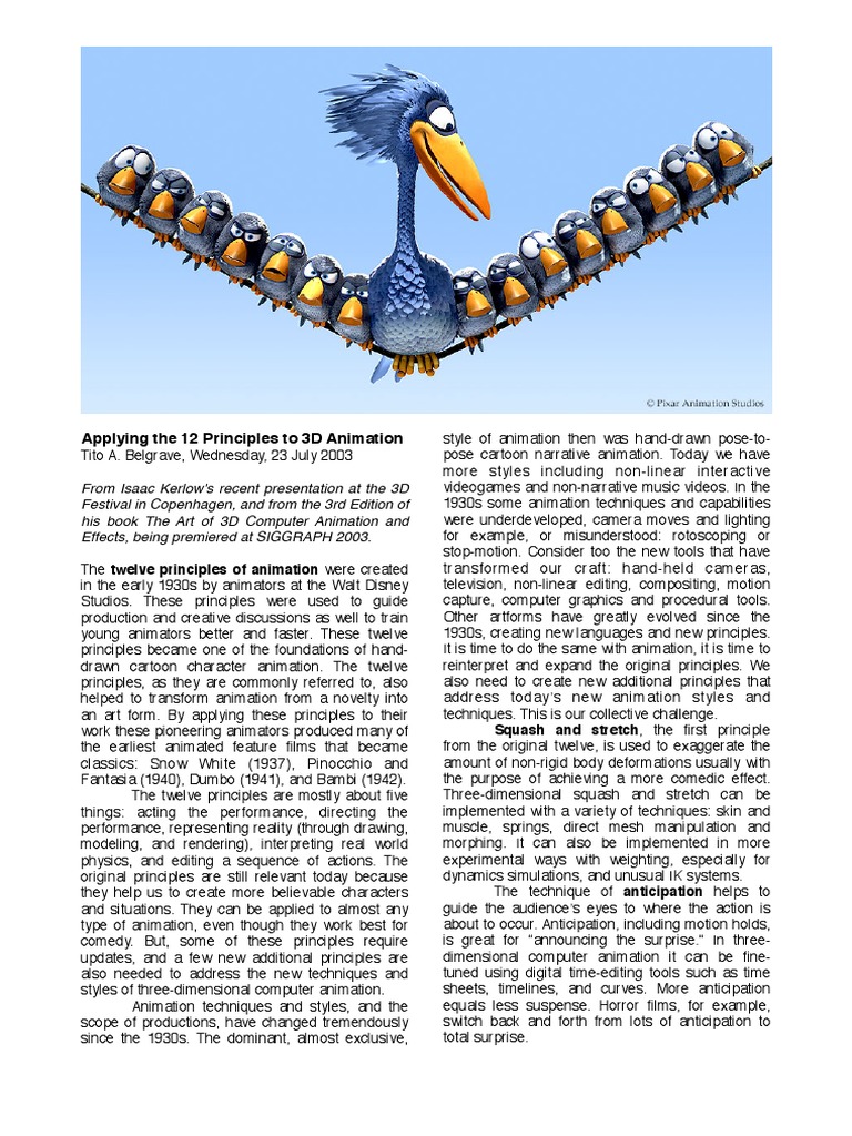 12 Principles in 3D Animation | PDF | Computer Animation | Animation