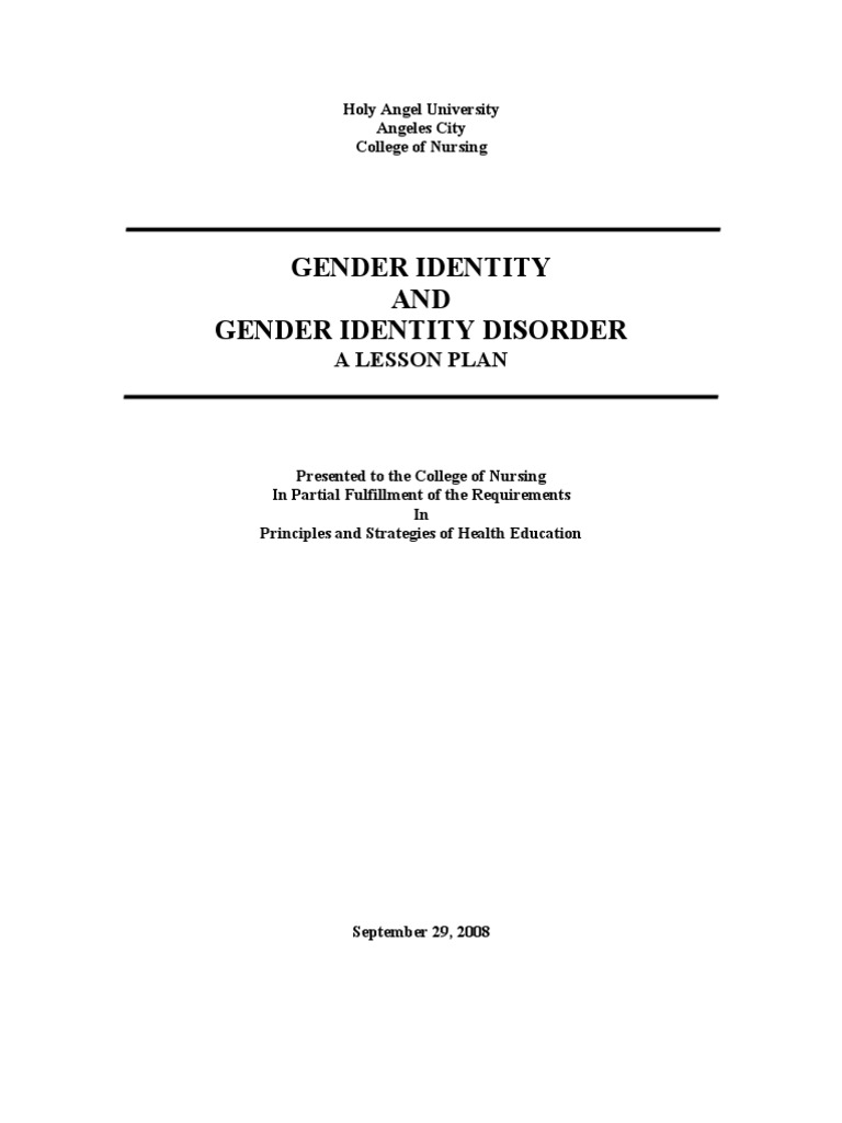 Gender Identity: A Lesson Plan | PDF | Homosexuality | Human Sexual ...