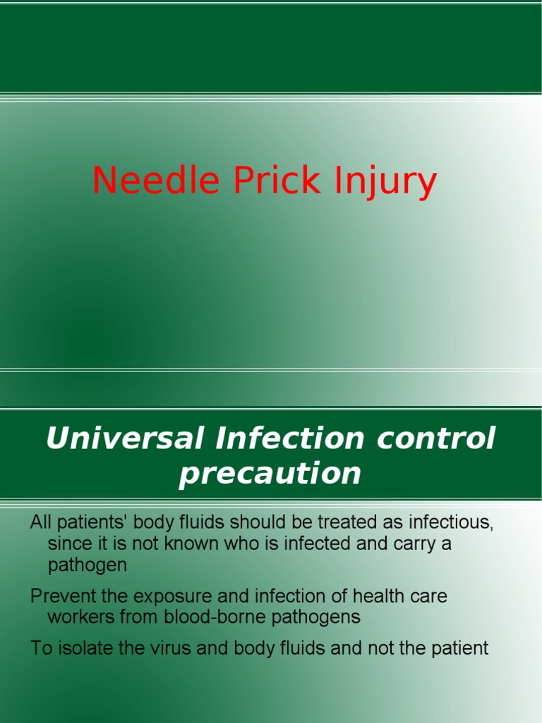 Needle Prick Injury | PDF | Infection Control | Immunology