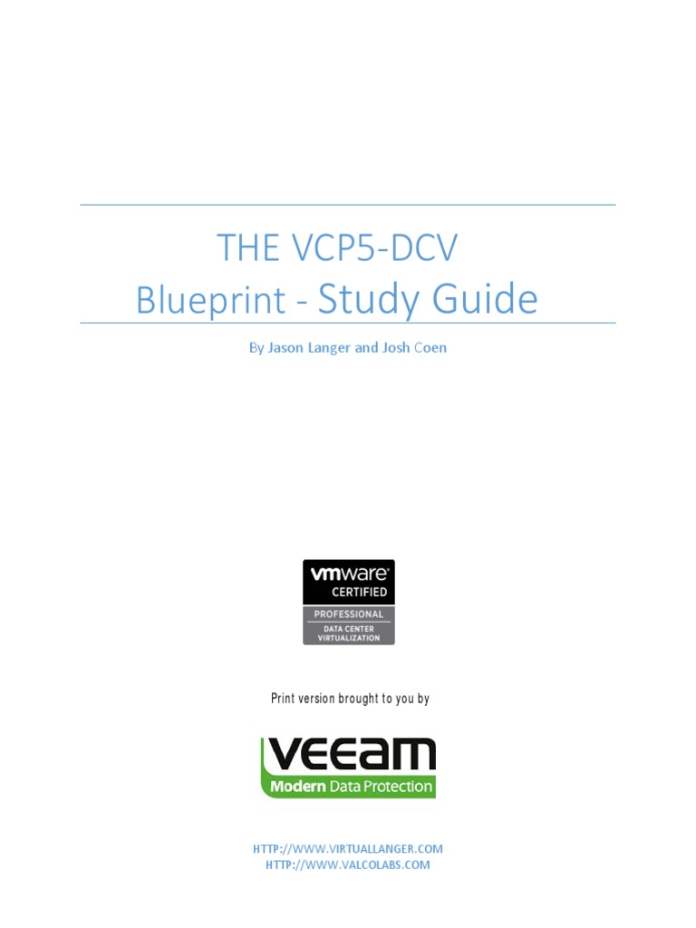 The Vcp5-Dcv Blueprint - : Study Guide | PDF | V Mware | Computer Network