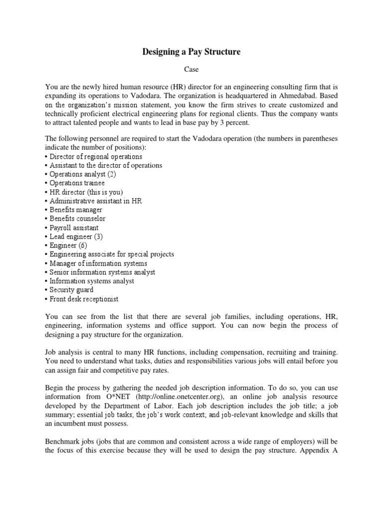 Term Project-Designing A Pay Structure | PDF | Employment | Payroll