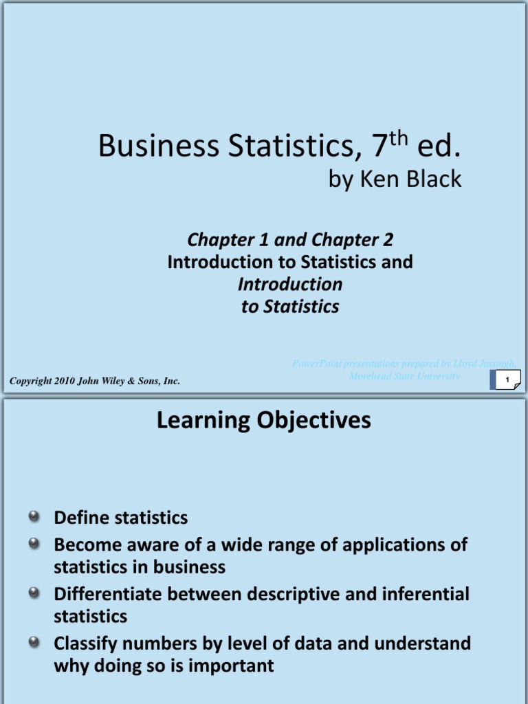 Business Statistics, 7 Ed.: by Ken Black | PDF | Level Of Measurement ...