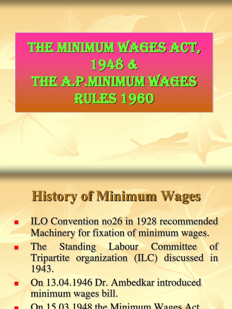 The Minimum Wages Act 1948 | PDF | Working Time | Employment