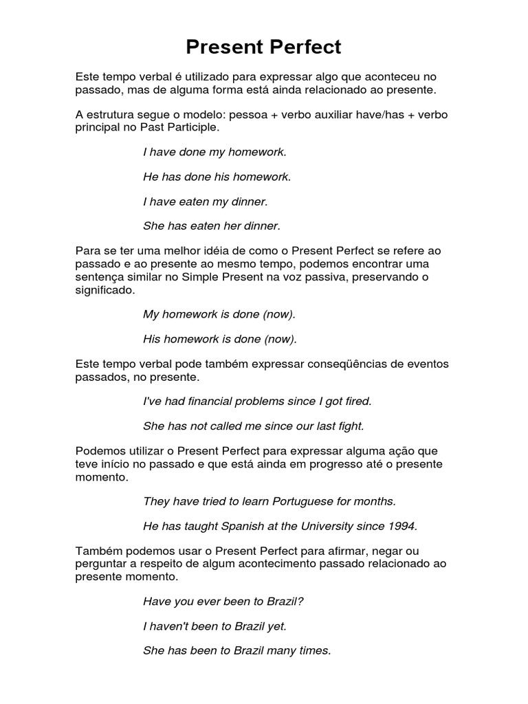 Understanding the Present Perfect Tense: Its Uses, Structure, and ...