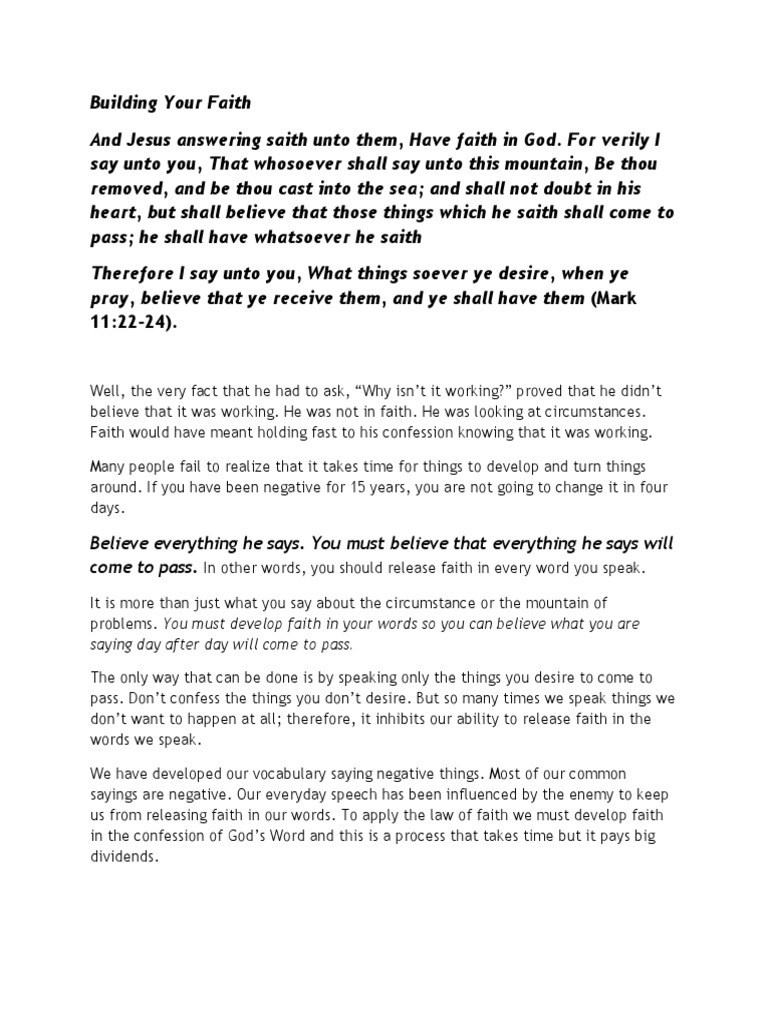 Faith Building | PDF | Faith | Jesus