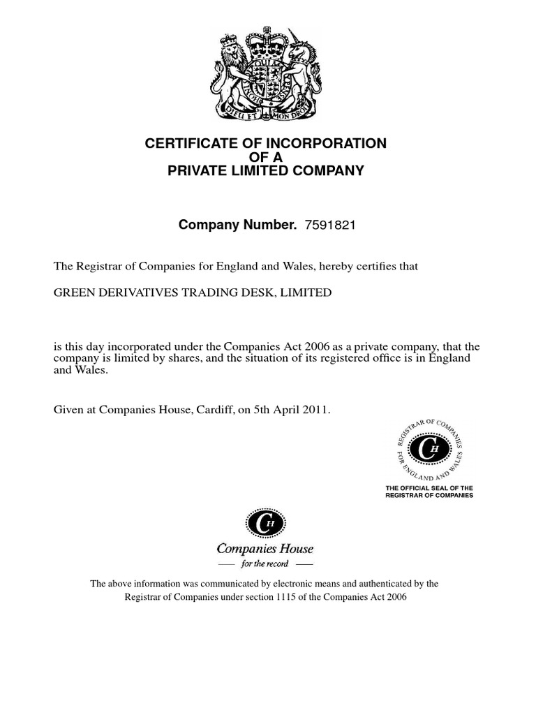 Business Incorporation Notice | PDF | Business | Finance & Money Management