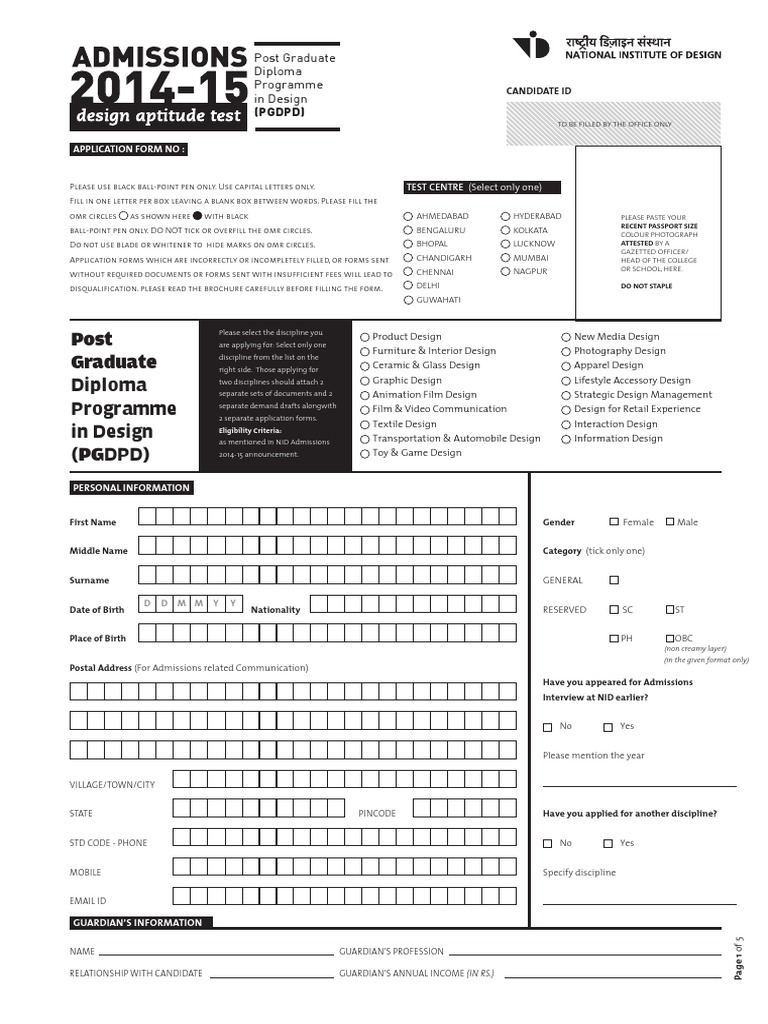 Post Graduate: Diploma Programme in Design ( | PDF | Academic ...