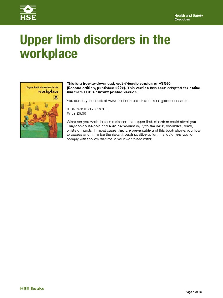 Health and Safety Upper Limb Disorders | PDF